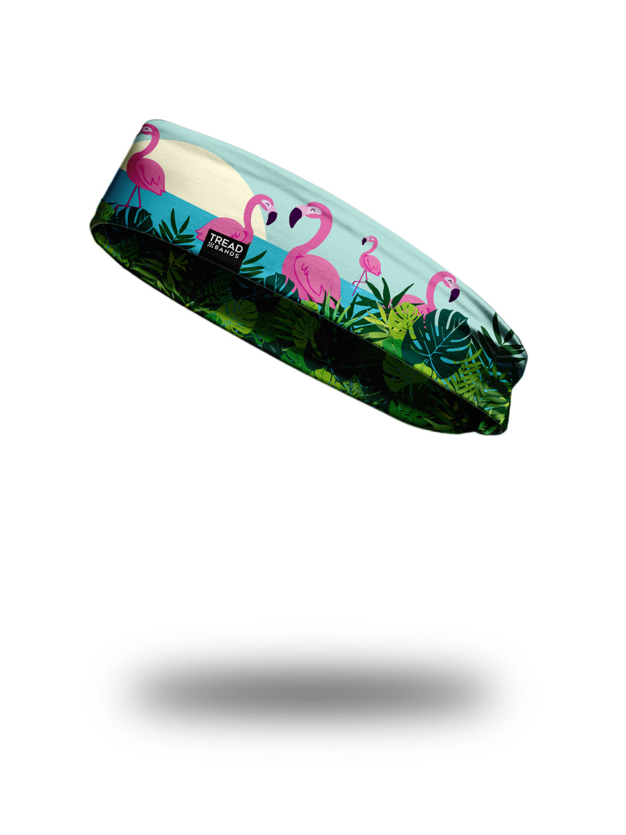 All-Season Contoured Headband - Flamingo Beach – TreadBands | Non-Slip ...